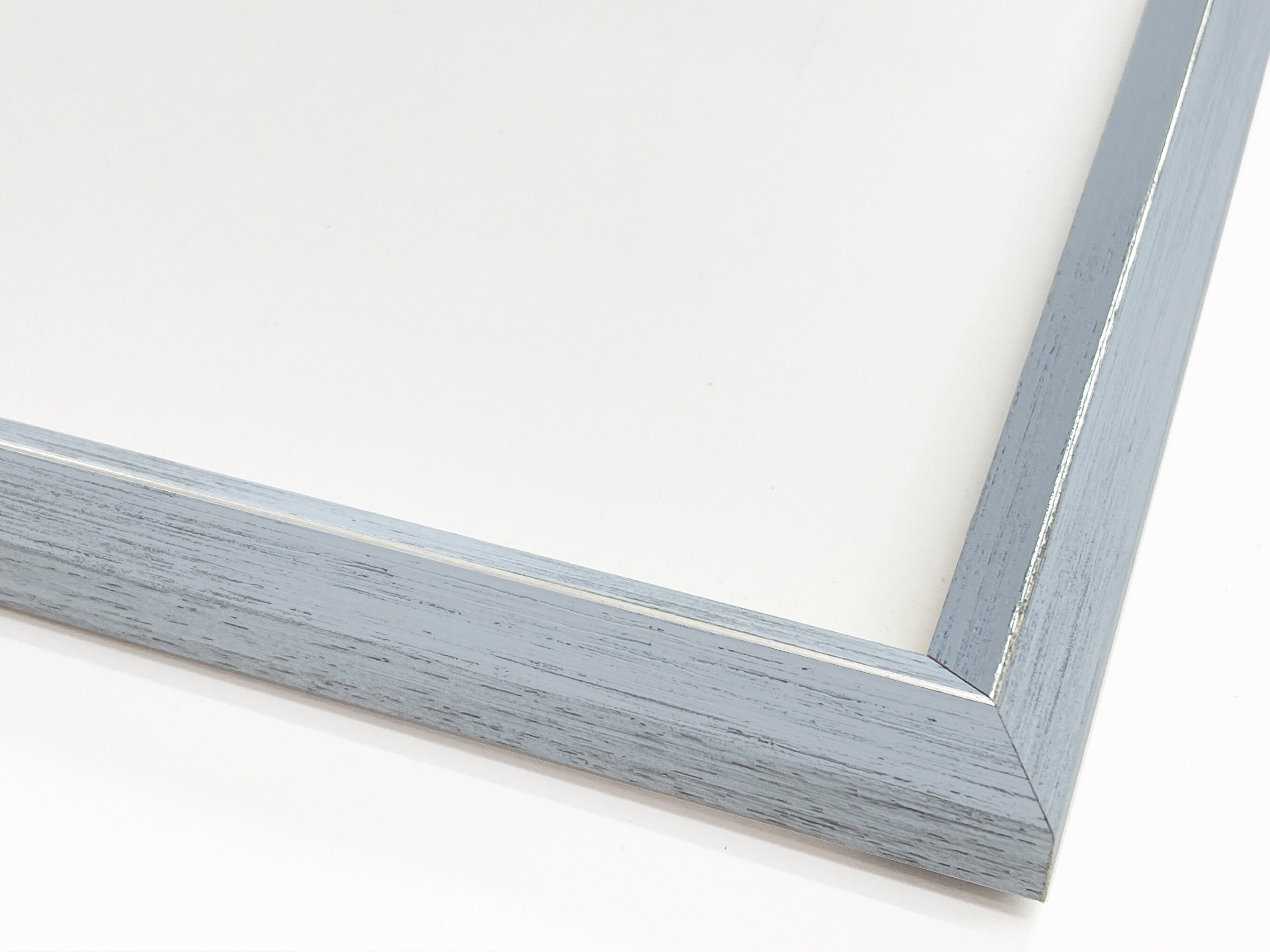 Mid-century Modern Picture Frames Distressed Stained Wood With Silver ...