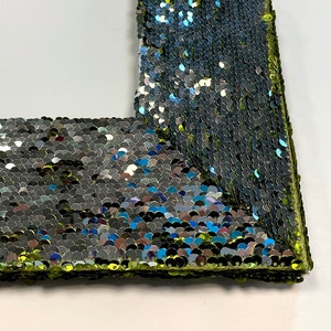 Sequin Picture Frame Two Tone Flip Glitter Green Silver Black Blue ...