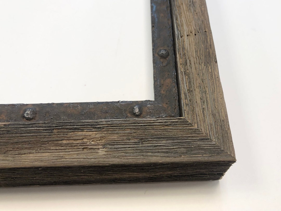 Rustic Picture Frame Industrial Distressed Barnwood Steel - Etsy