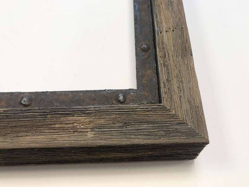 Rustic Picture Frame Industrial Distressed Barnwood Steel - Etsy