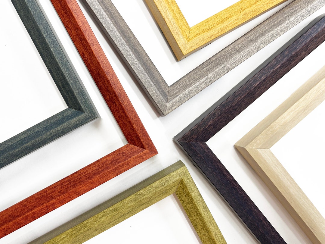 Mid-century Modern Picture Frames Stained Wood Neutral Organic - Etsy