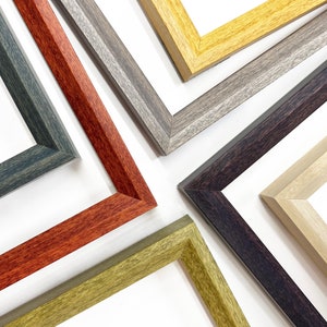 Mid-century Modern Picture Frames Stained Wood Neutral Organic Unique ...