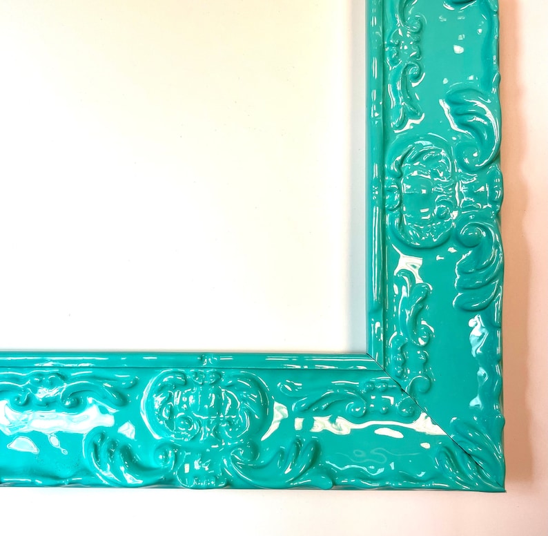 Victorian Glossy Picture Frames Lacquer Ornate Funky Aqua - Etsy