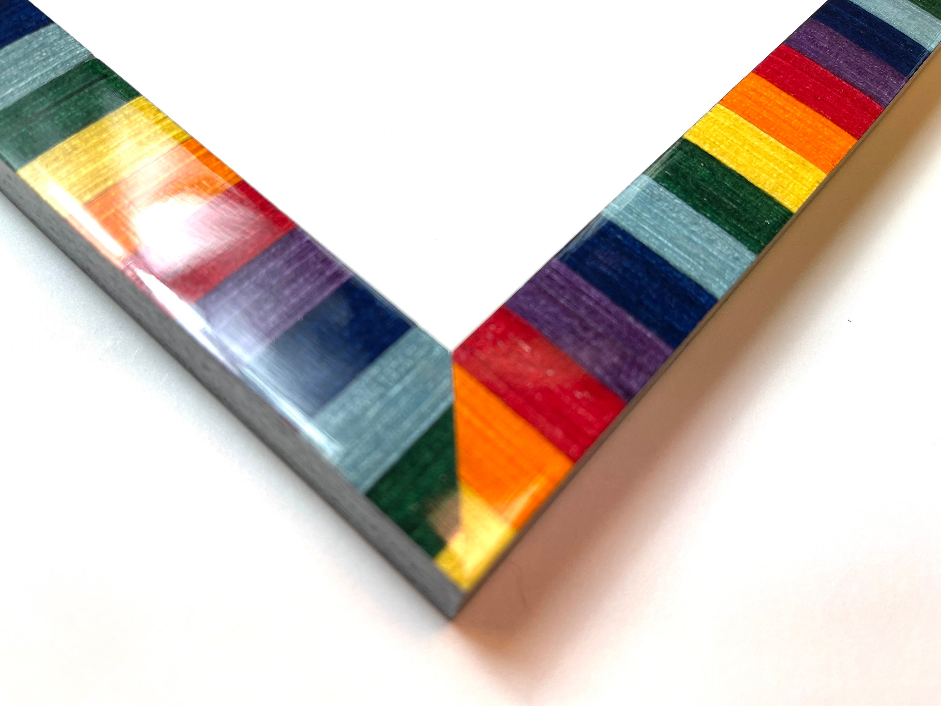 Rainbow Picture Frames Striped Laquer Pride Decor Child - Etsy