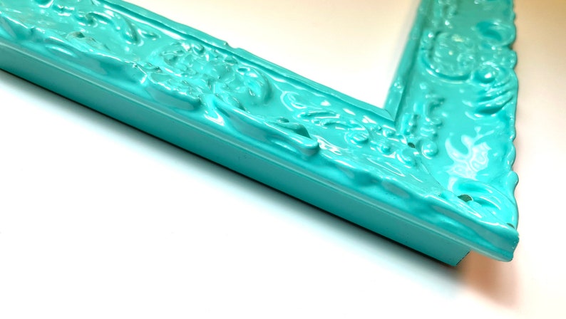 Victorian Glossy Picture Frames Lacquer Ornate Funky Aqua - Etsy