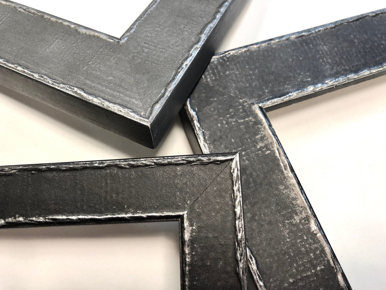 Foundry Industrial Picture Frame Grey Charcoal Silver Welded Steel Iron ...