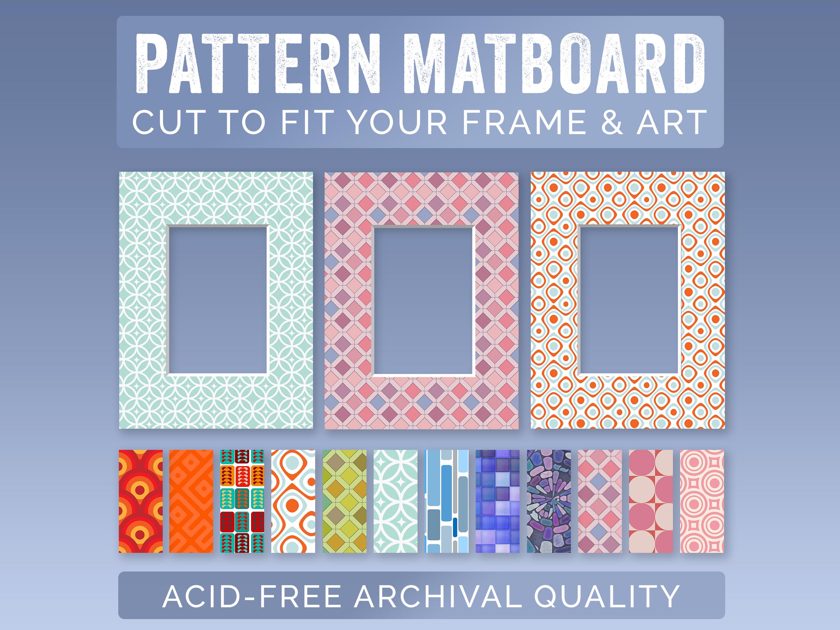 Retro Pattern Mat Boards for Picture Frames | Mid-century Modern ...
