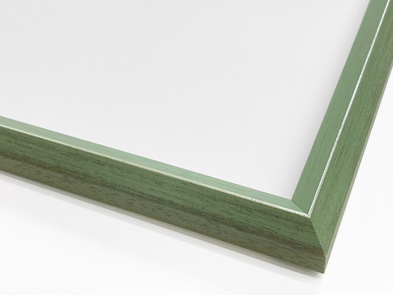 Mid-century Modern Picture Frames Distressed Stained Wood With Silver ...