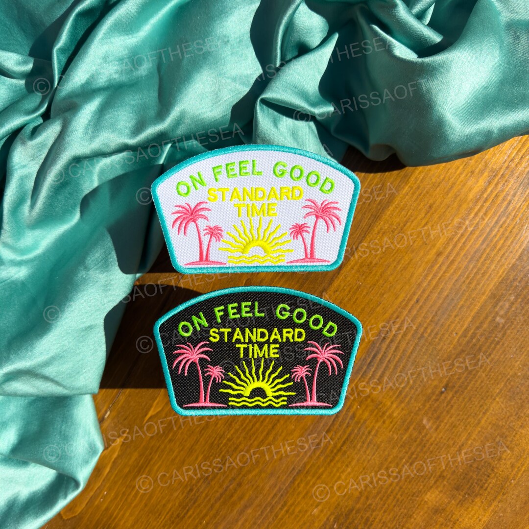 One Feel Good Standard Time Oversized Patch | Trucker Hat Patches ...