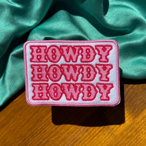 Large Pink Howdy Howdy Howdy Iron-on Patch Trendy Patchesembroidered ...