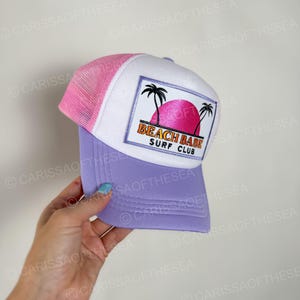 Beach Babe Surf Club Trucker Hat | Pink, Purple, White Hat | Hat for ...