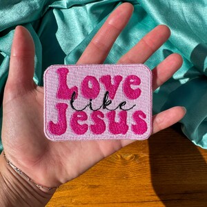 Christian Iron-on Patches | Pink Love Like Jesus Patch |gift for Her or ...