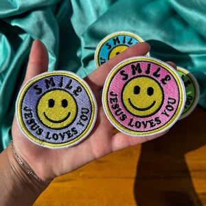 Smile Jesus Loves You Happy Face Patch | Gift for Her or Him ...