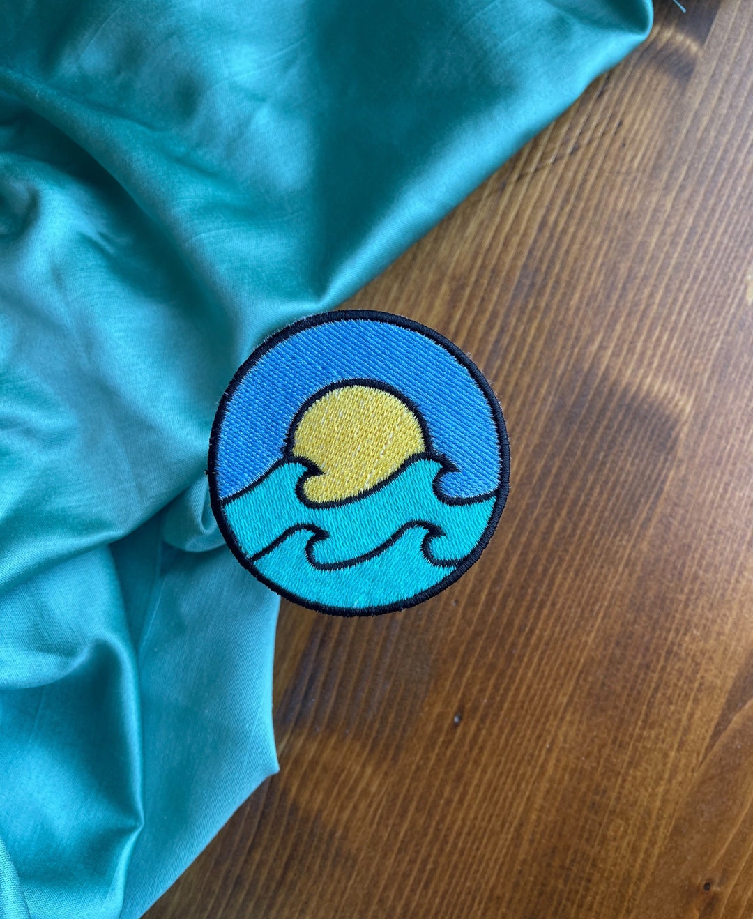 Sun & Sea Iron-on Patch | Trendy Patches | Embroidered Patch |hook Loop ...