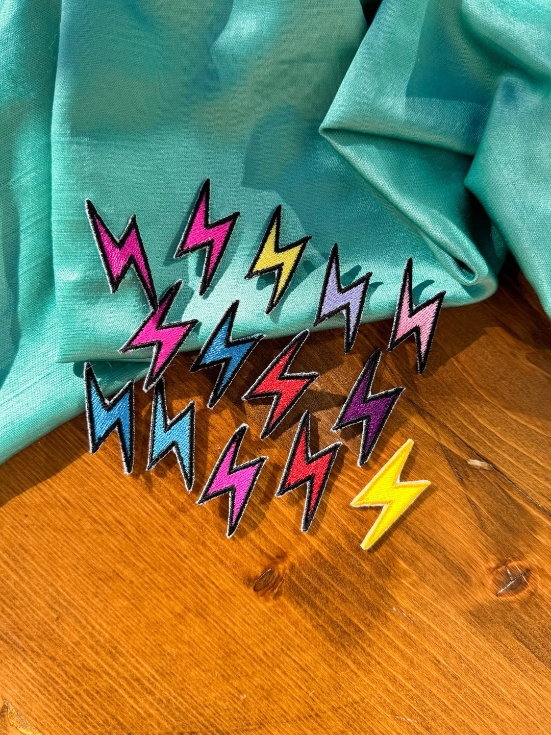 Lightning Bolt Iron-on Patch | Mini Patches | Colorful Lightning Bolt ...