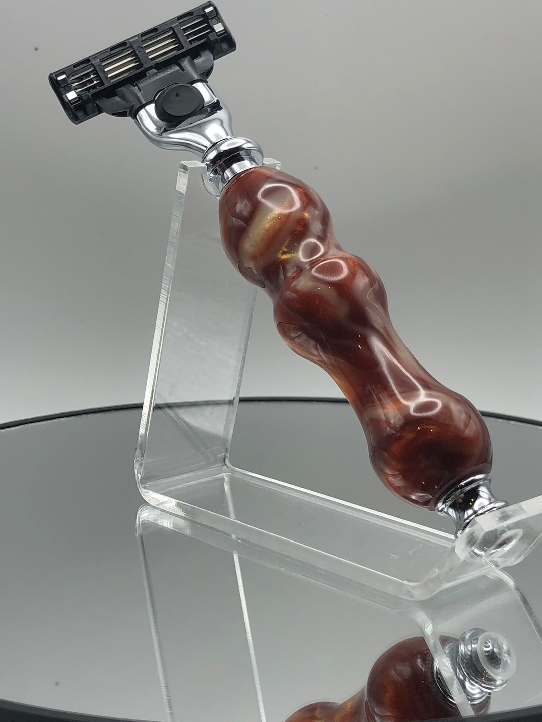 Gillette Style Mach 3 Razor With Copper Tone Handle - Etsy