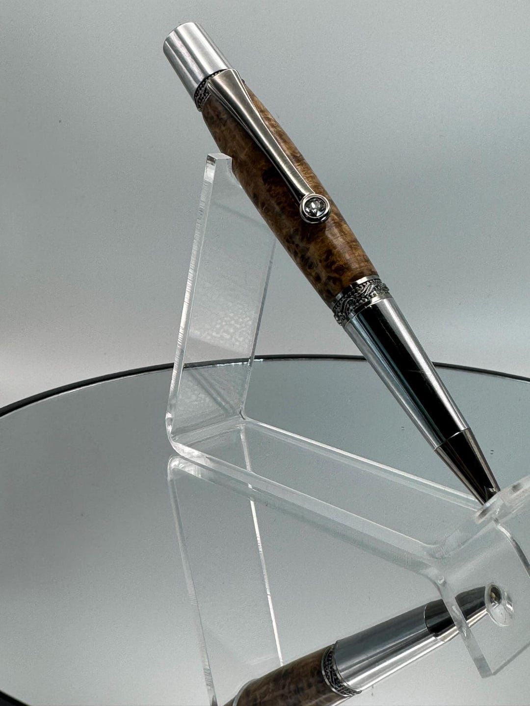 Modern Twist Mechanism Ballpoint Pen With Rare York Gum Burl Body With ...