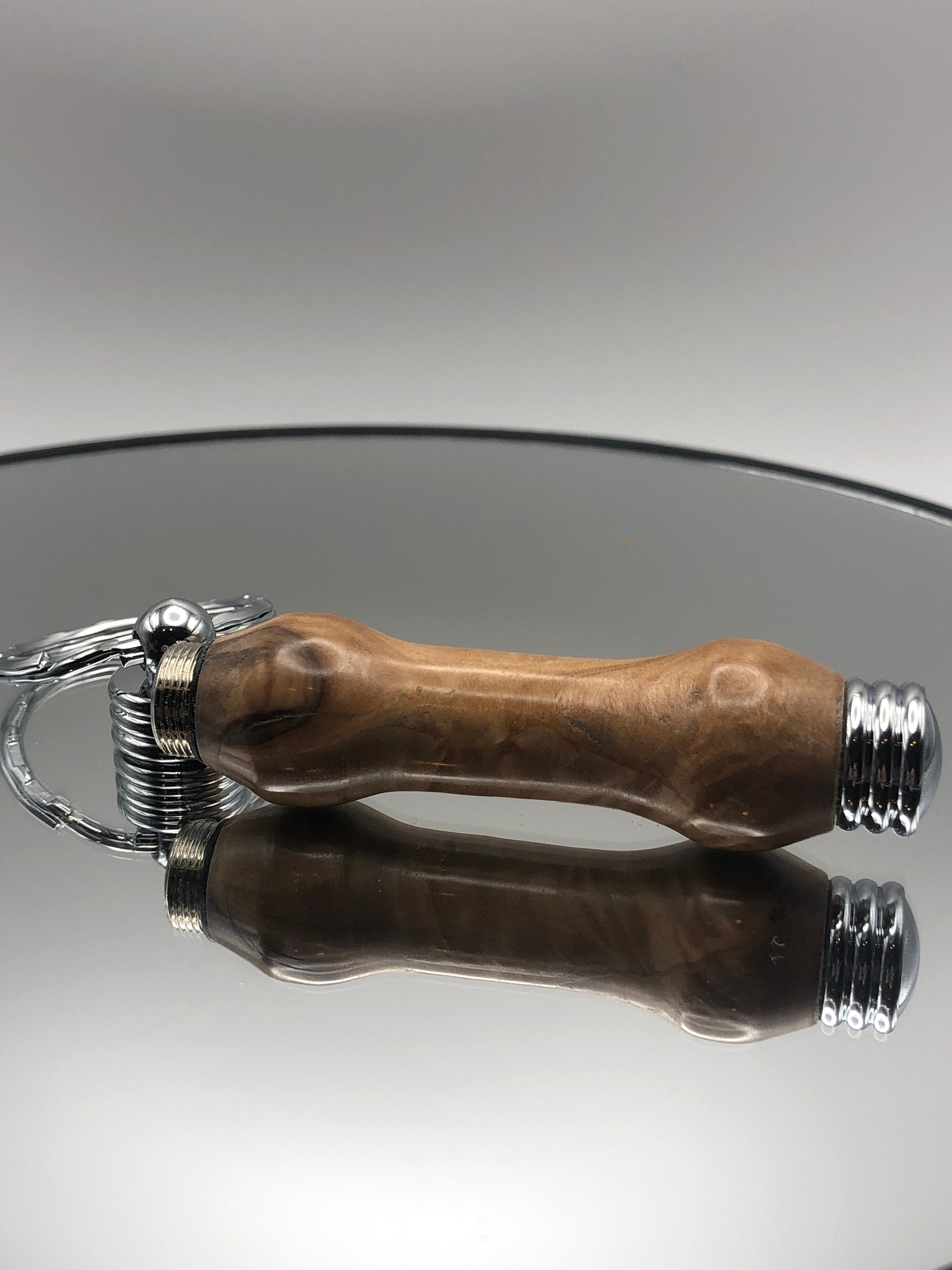 Key Chain Fob in Black Ash Burl With Hidden Compartment - Etsy