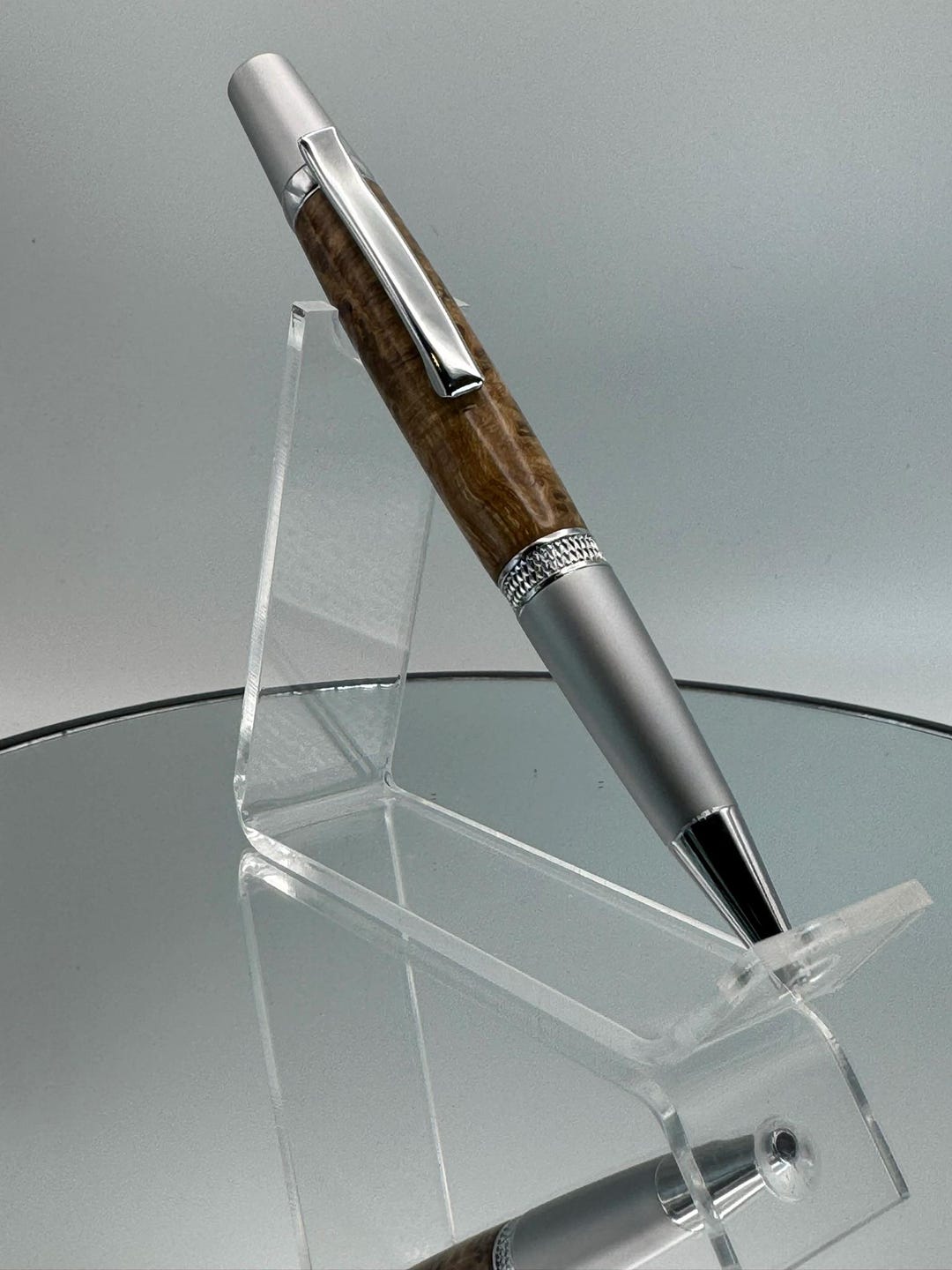 Modern Twist Mechanism Ballpoint Pen With Rare York Gum Burl Body With ...