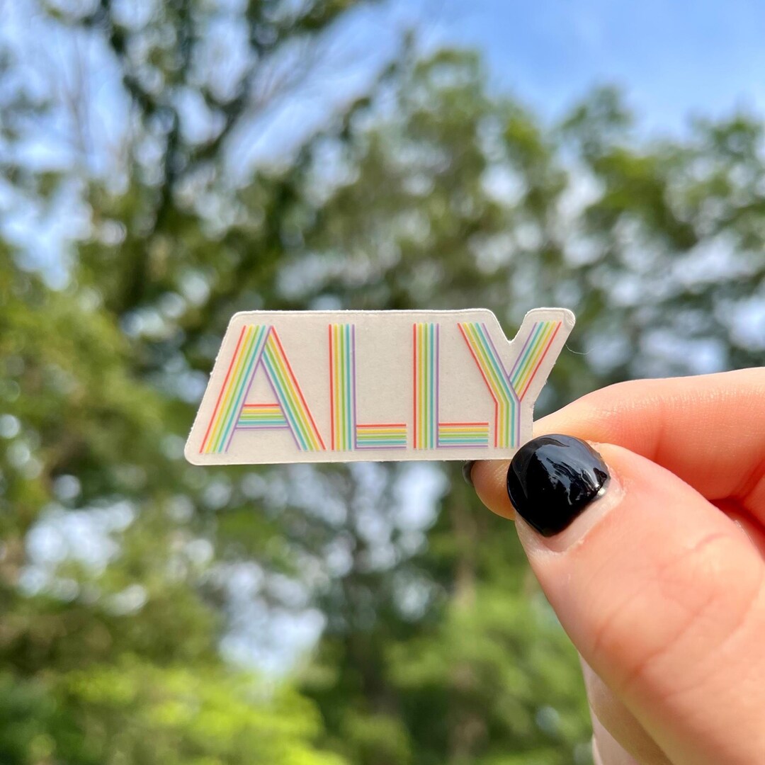 Ally Rainbow Letters Transparent Vinyl Sticker / LGBTQ+ Ally Sticker ...