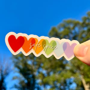 Safe Space Transparent Vinyl Sticker / LGBTQ+ Ally Sticker / Inclusive ...