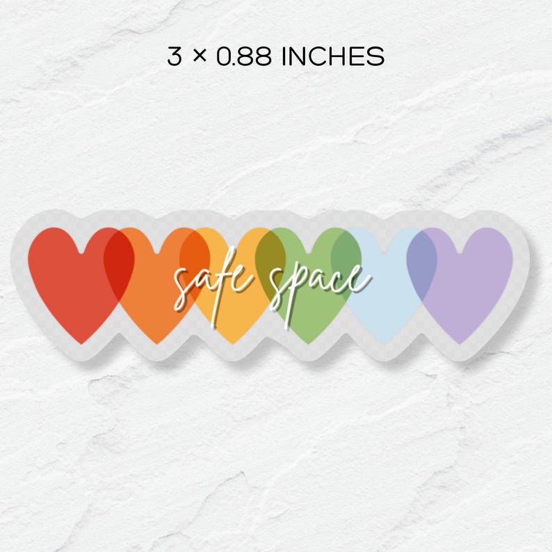 Safe Space Transparent Vinyl Sticker / LGBTQ Ally Sticker / Inclusive ...