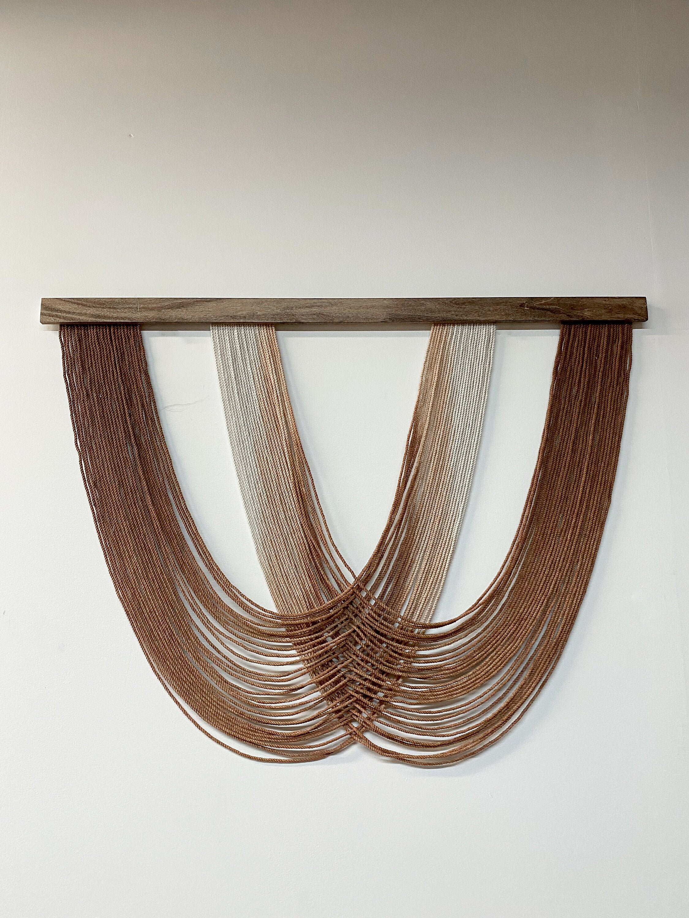 Brown Geometric Swoop Fiber Art Wall Hanging - Etsy