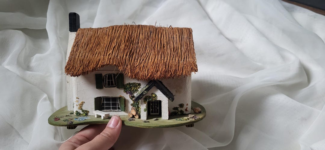 RARE Cottagecore Miniature Cottage Jewelry Box Music Box Display Box ...