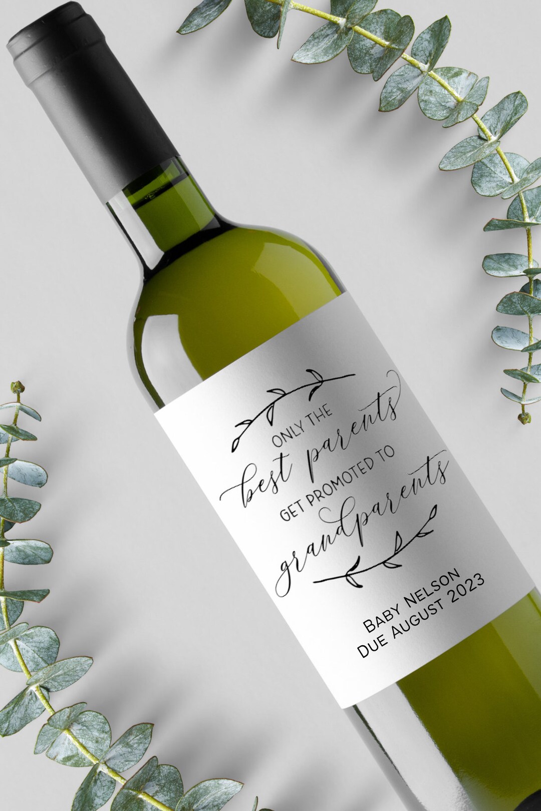 Pregnancy Announcement Wine Bottle Label | Becoming Grandparents ...