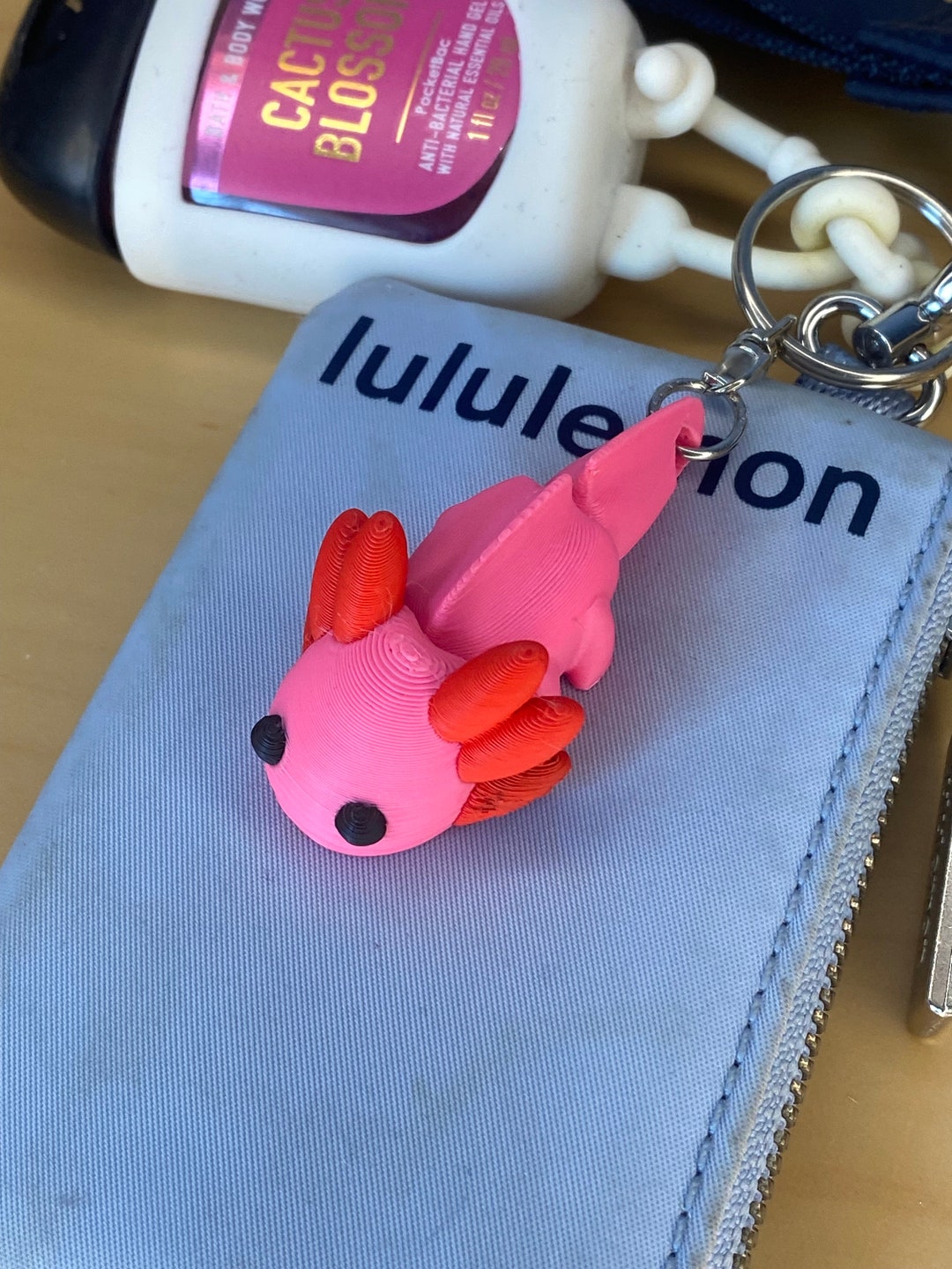 Cute Baby Axolotl Keychain Animal Keychain Axolotl Cute Keychain Pink ...