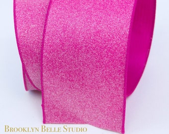 Hot Pink Glitter Ribbon - Etsy