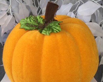 Flocked Pumpkin - Etsy