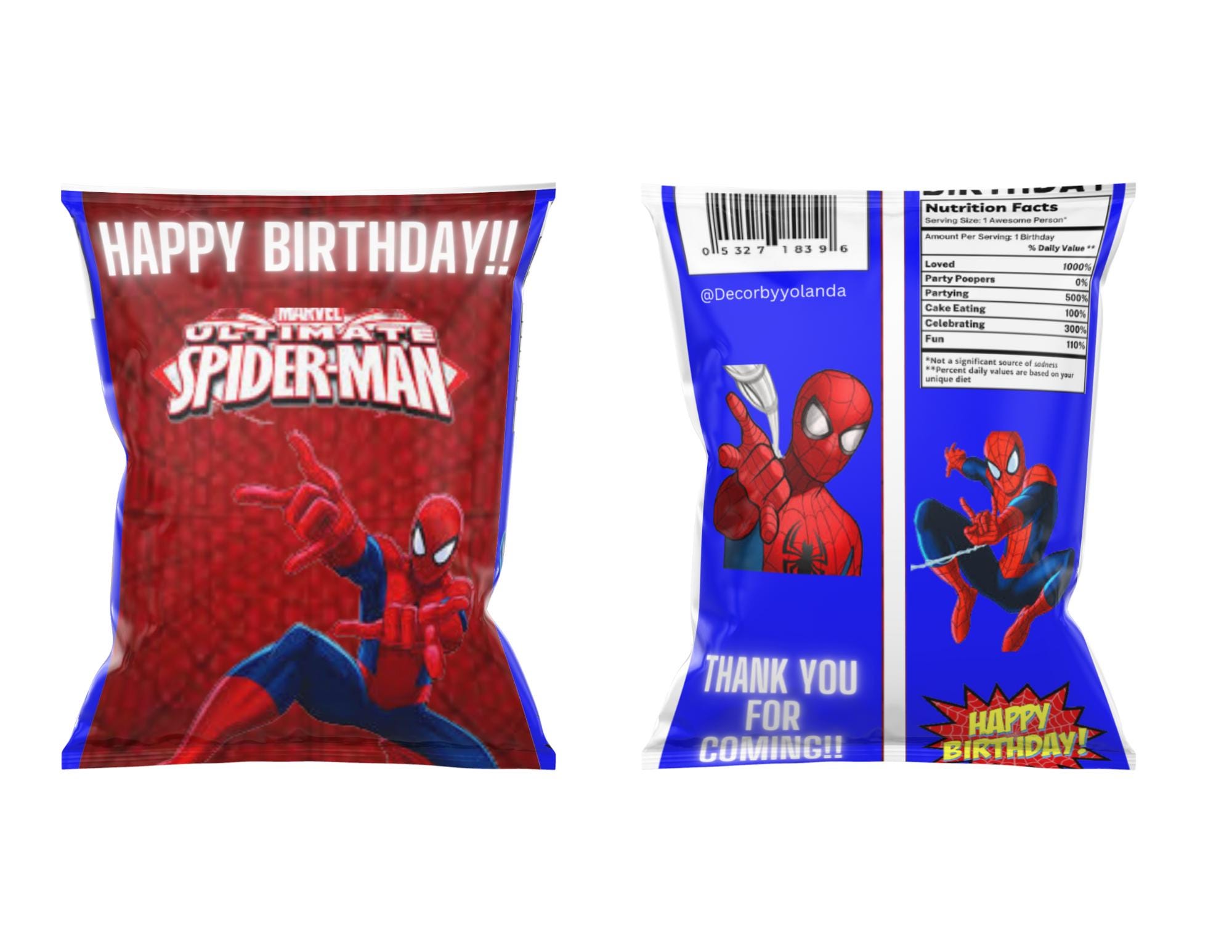 Spiderman Chip Bag - Etsy