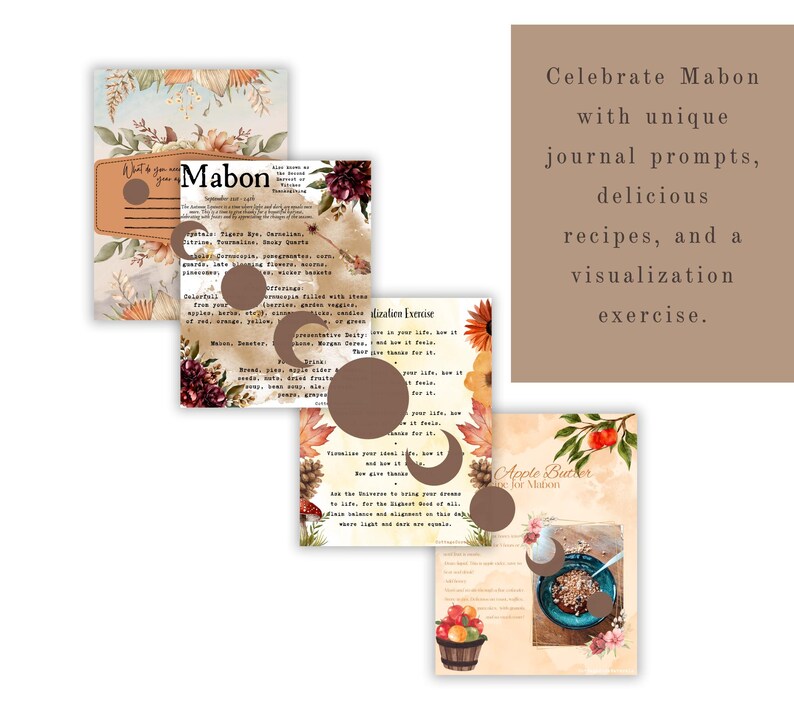 Mabon Journal Prompts and Activities Wheel of the Year Celebration ...