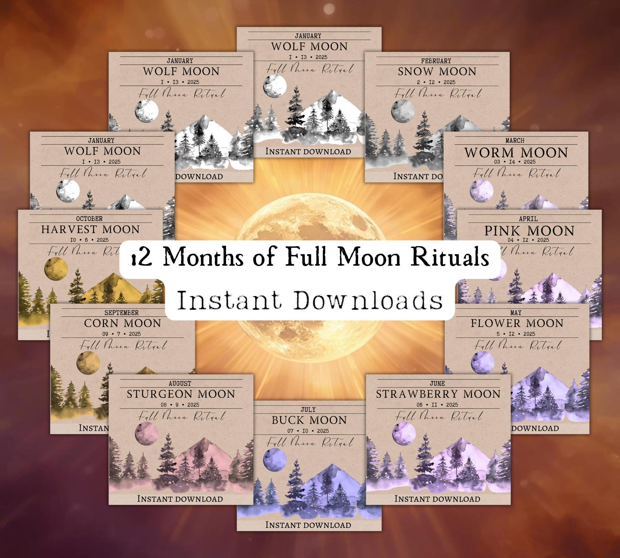 12 Months of Full Moon Rituals Includes How to Make Moonwater and ...