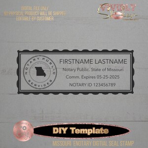 Missouri Enotary Electronic Digital Seal Stamp DIY Editable Template ...