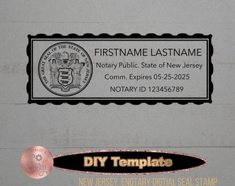 Texas Enotary Electronic Digital Seal Stamp DIY Editable Template ...