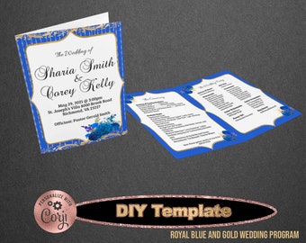 Royal Blue Wedding Program - Etsy