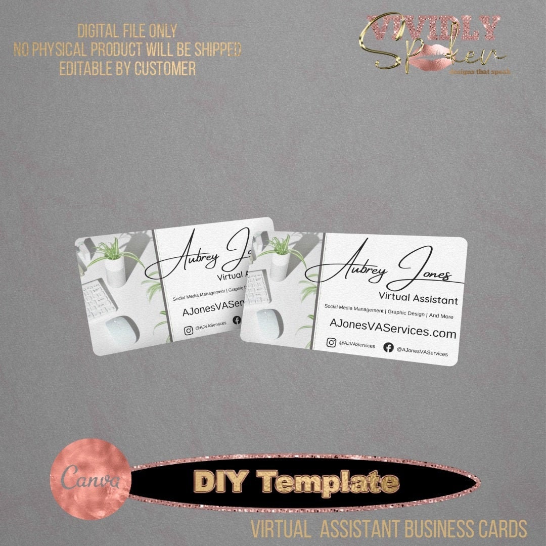 Virtual Assistant Computer Keyboard and Mouse Standard Business Cards ...