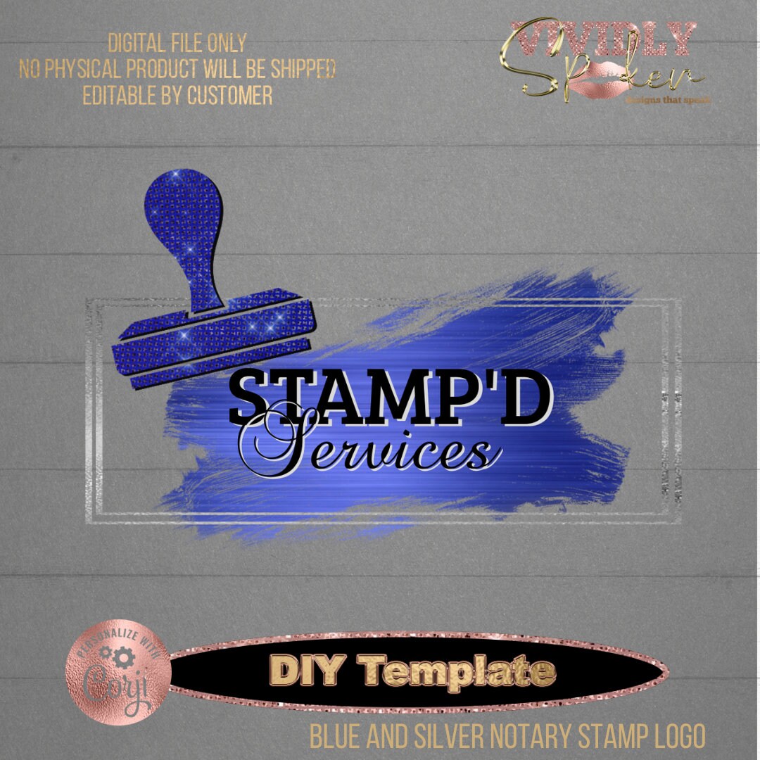 Notary Stamp Logo DIY Editable Template Download - Etsy
