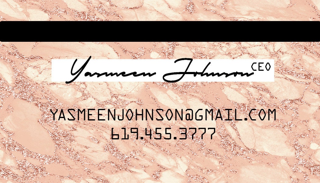 Rose Gold Marble Credit Card Business Cards DIY Editable Template ...