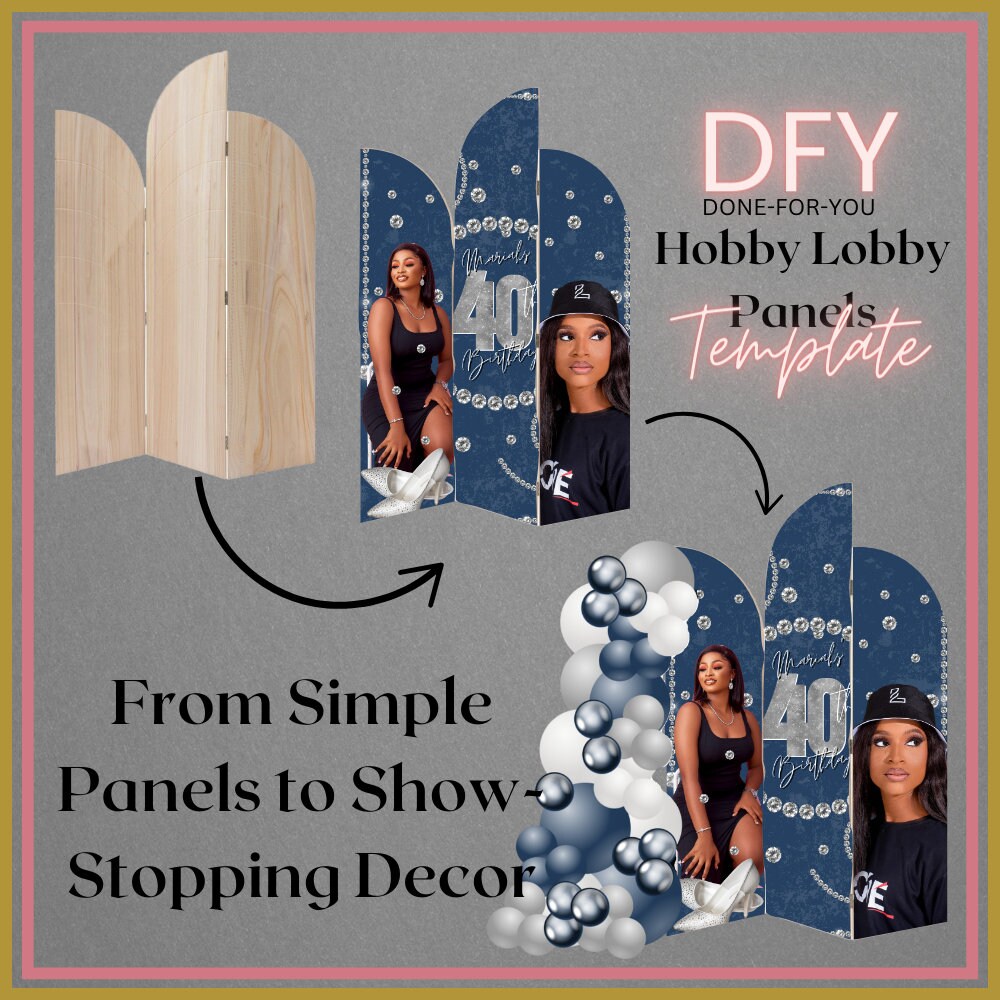 Denim and Diamonds 40th Birthday Panel Template - Perfect for Hobby ...