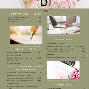 Pink and Green Notary Price List Flyer DIY Editable Template Download ...