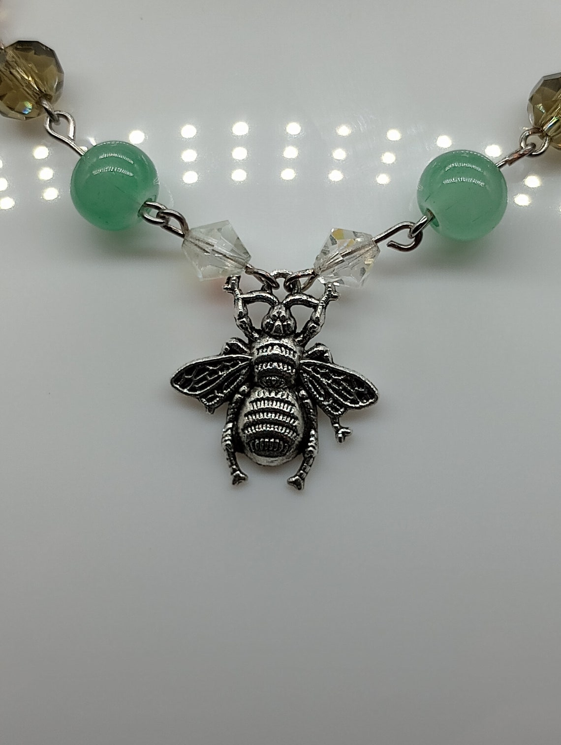 Jade Bee Necklace - Etsy