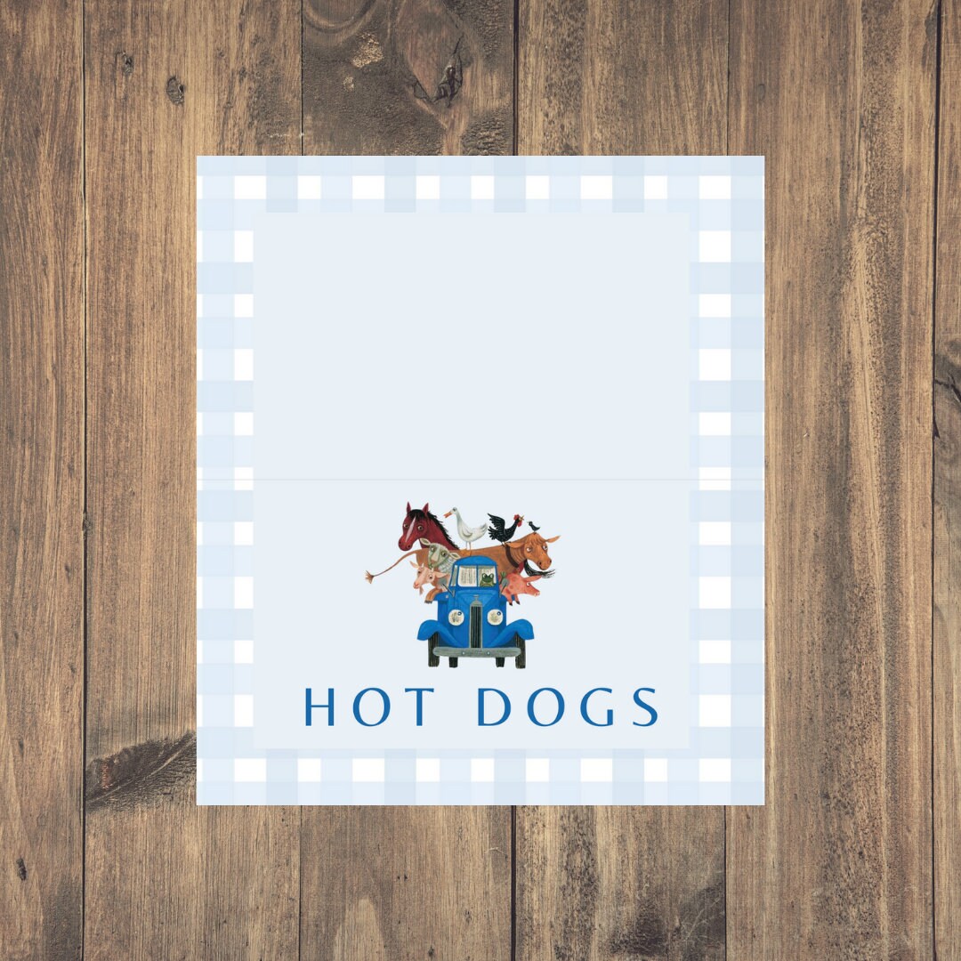 Blue Truck Customizable Printable Food Tents 4x3.5 Foldable | Etsy