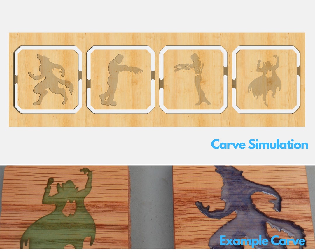 CNC File for Classic Movie Monster Coasters - Etsy