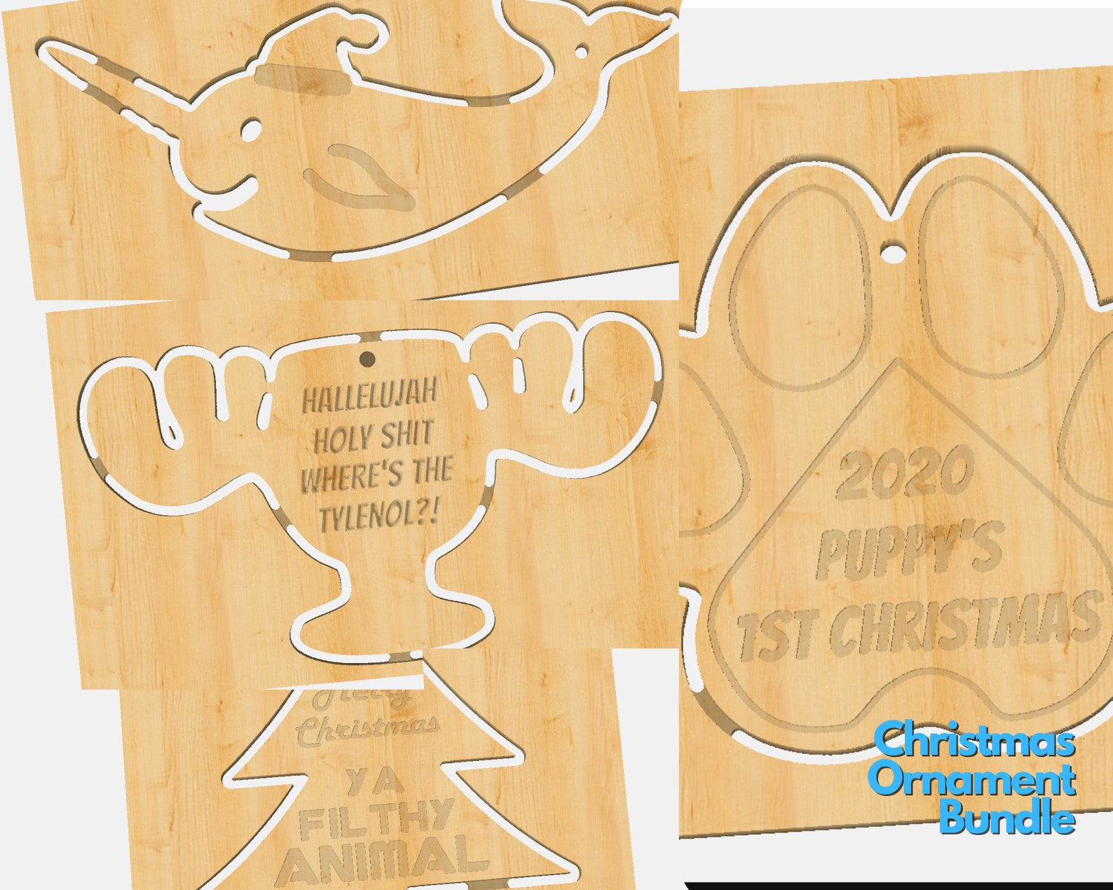 Bundle for All Christmas Ornament | CNC Files for Various Christmas ...