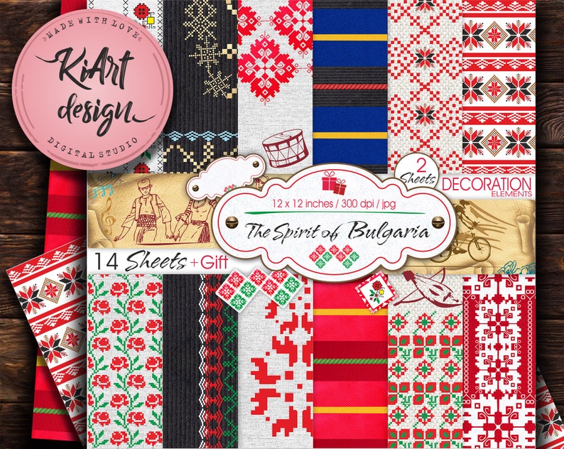The Spirit of Bulgaria Digital Scrapbooking Paper Pack - Etsy