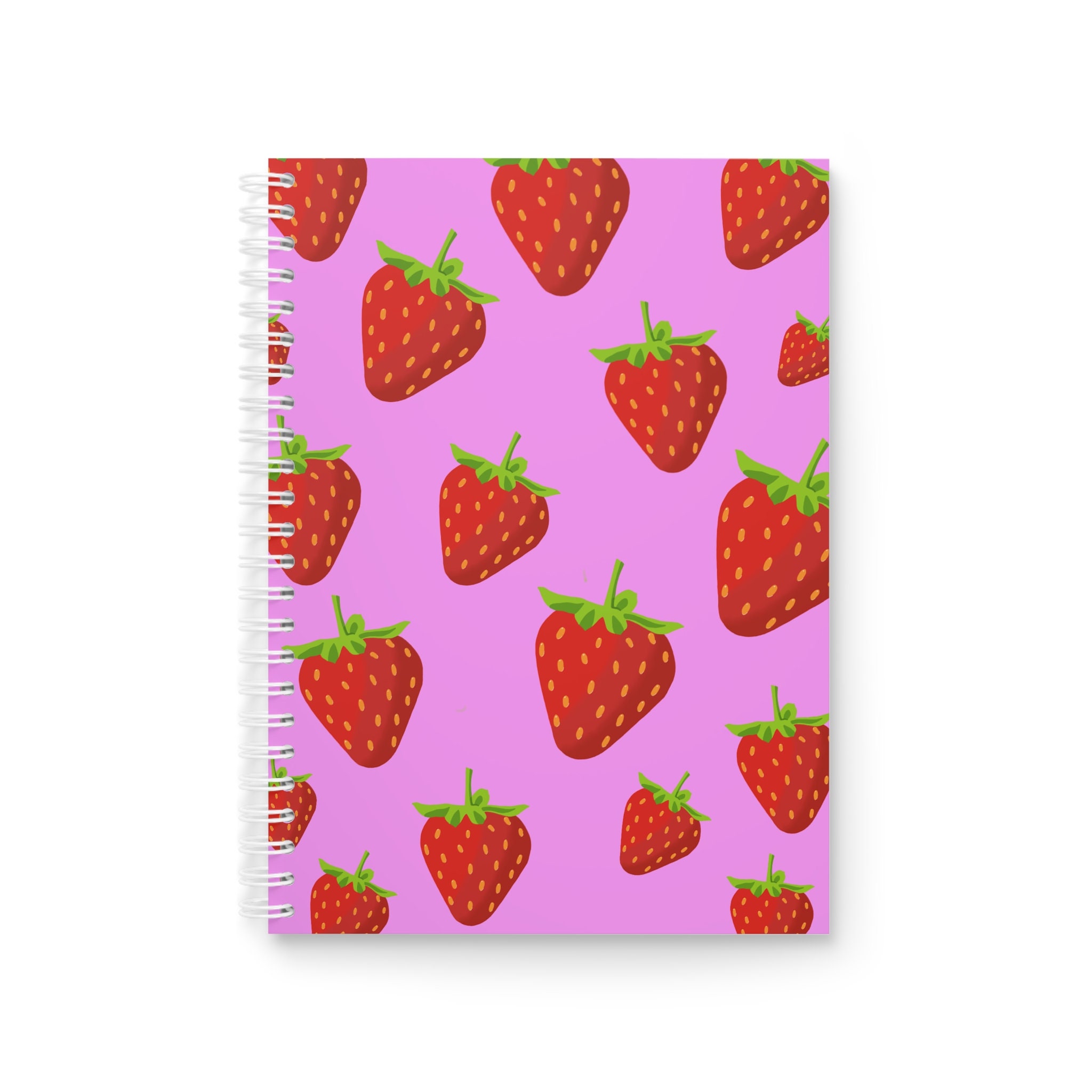 Spiral Pink Strawberry Notebook - Etsy