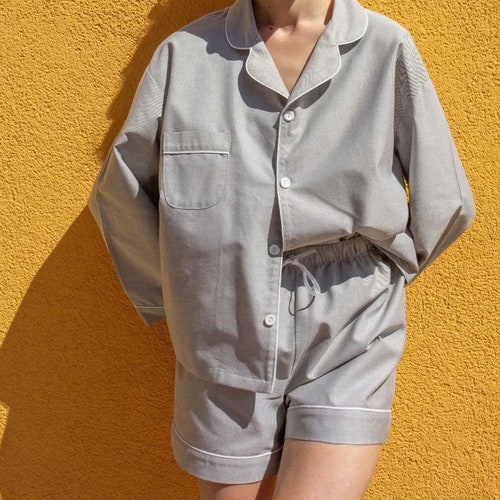 100% ORGANIC COTTON Pajama Set With Shorts Women Sleepwear - Etsy